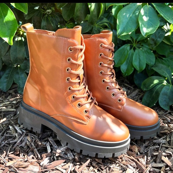 Shoes | Camel Combat Lace Up Boots | Poshmark